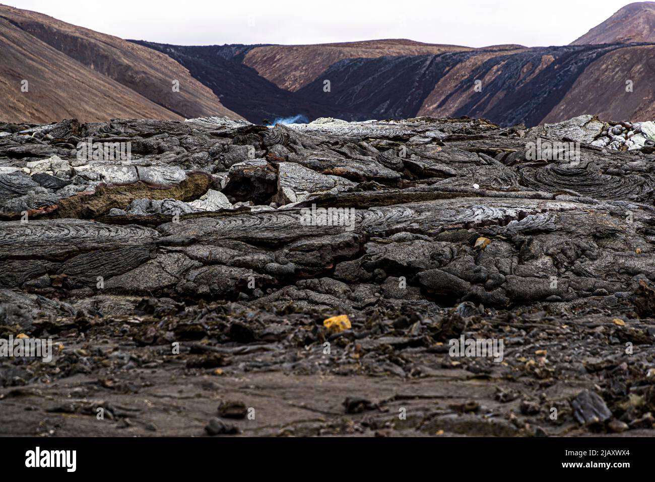 The Geldingadalir volcano south of Reykjavik in Iceland erupted in 2021 ...