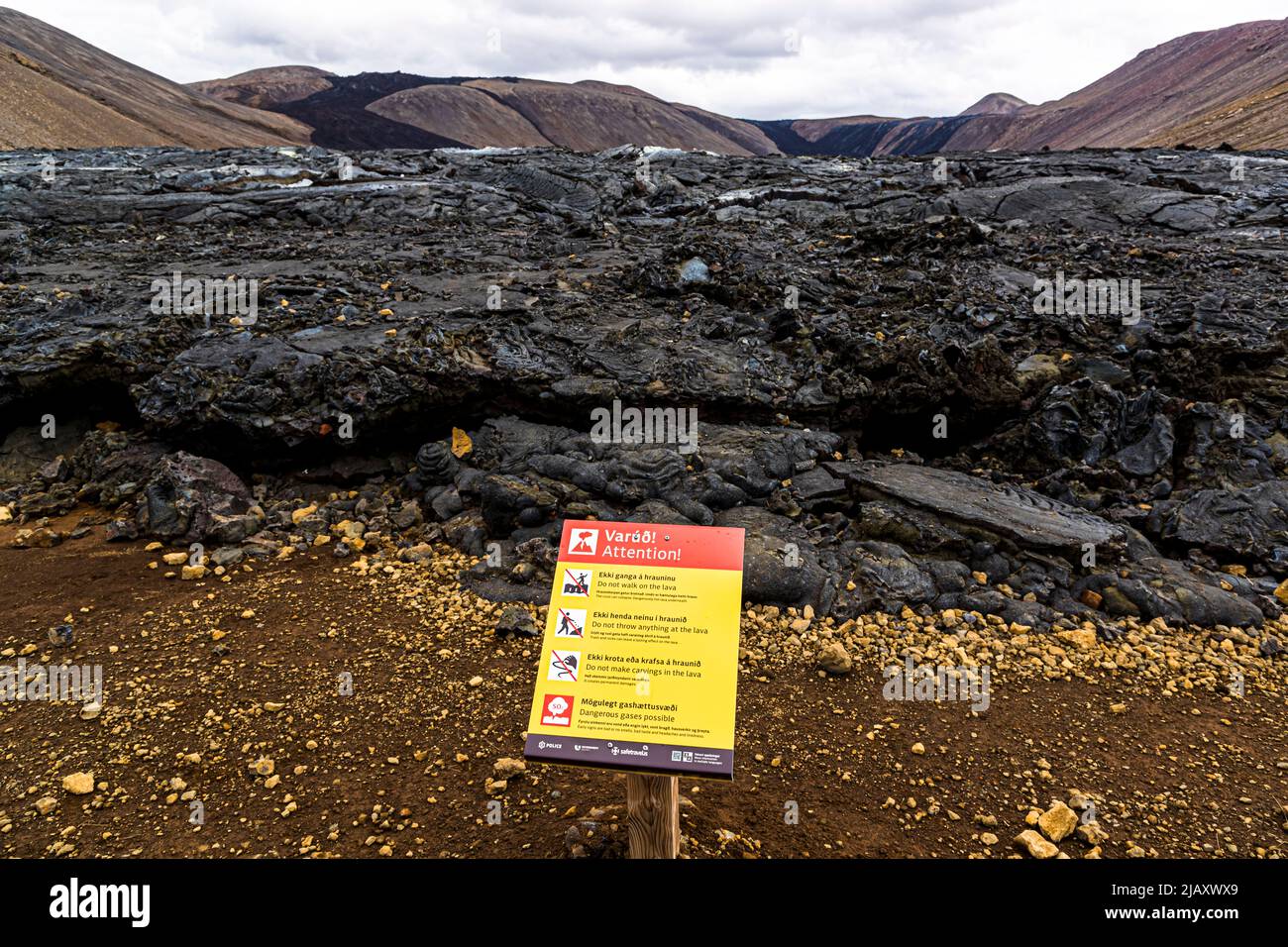 The Geldingadalir volcano south of Reykjavik in Iceland erupted in 2021 ...