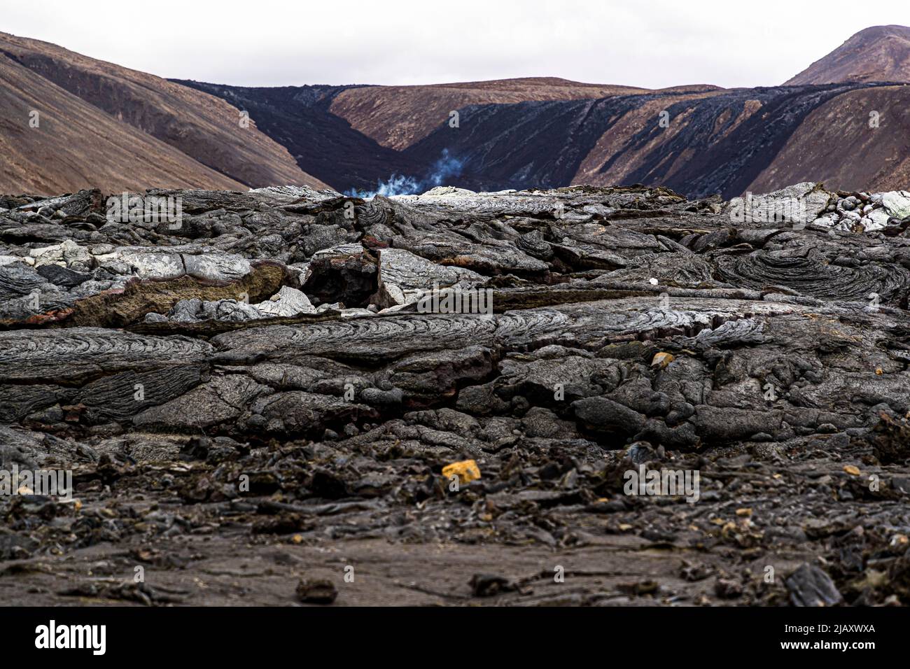 The Geldingadalir volcano south of Reykjavik in Iceland erupted in 2021 ...
