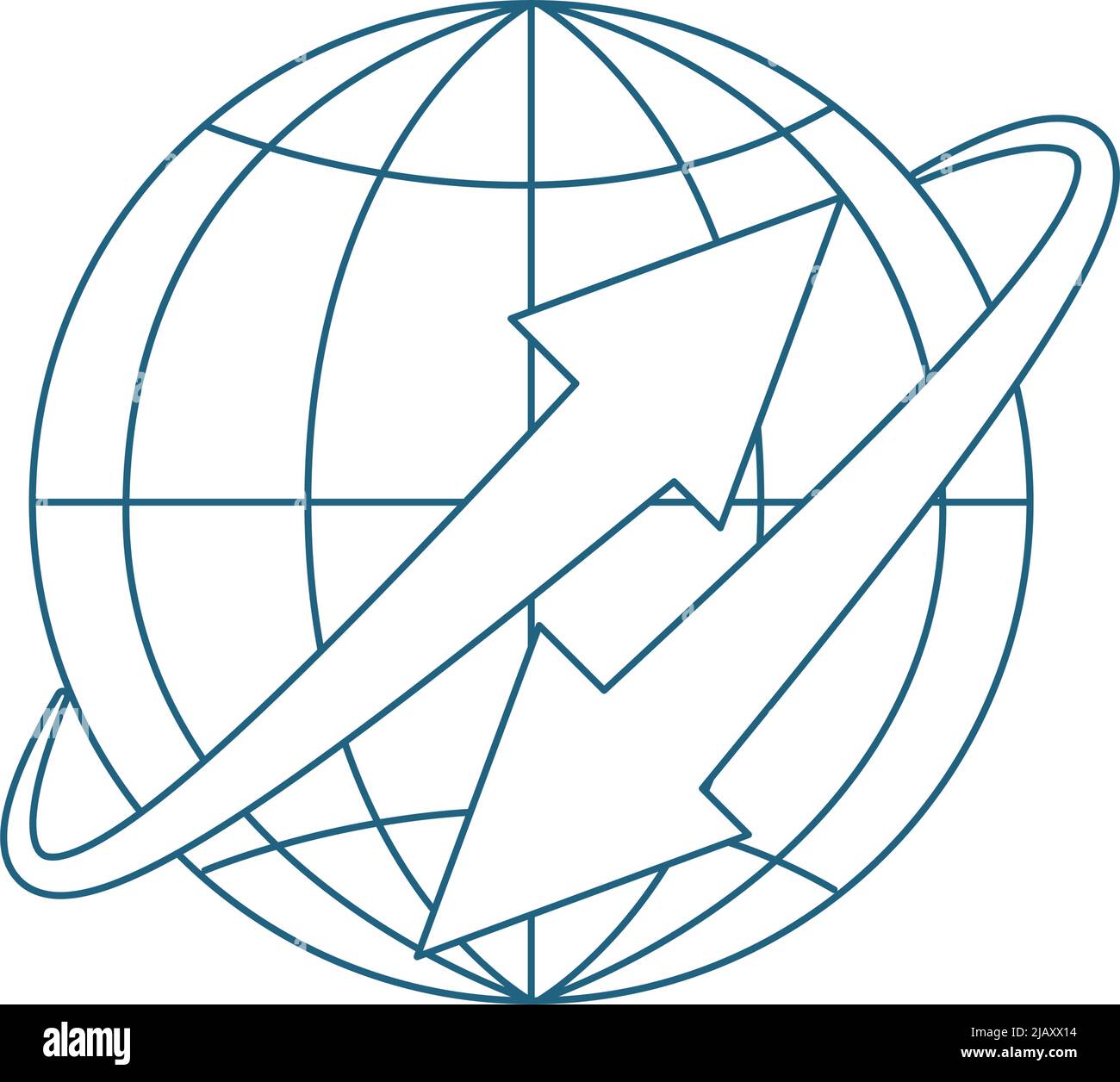 flat globe world with arrows Stock Vector Image & Art - Alamy