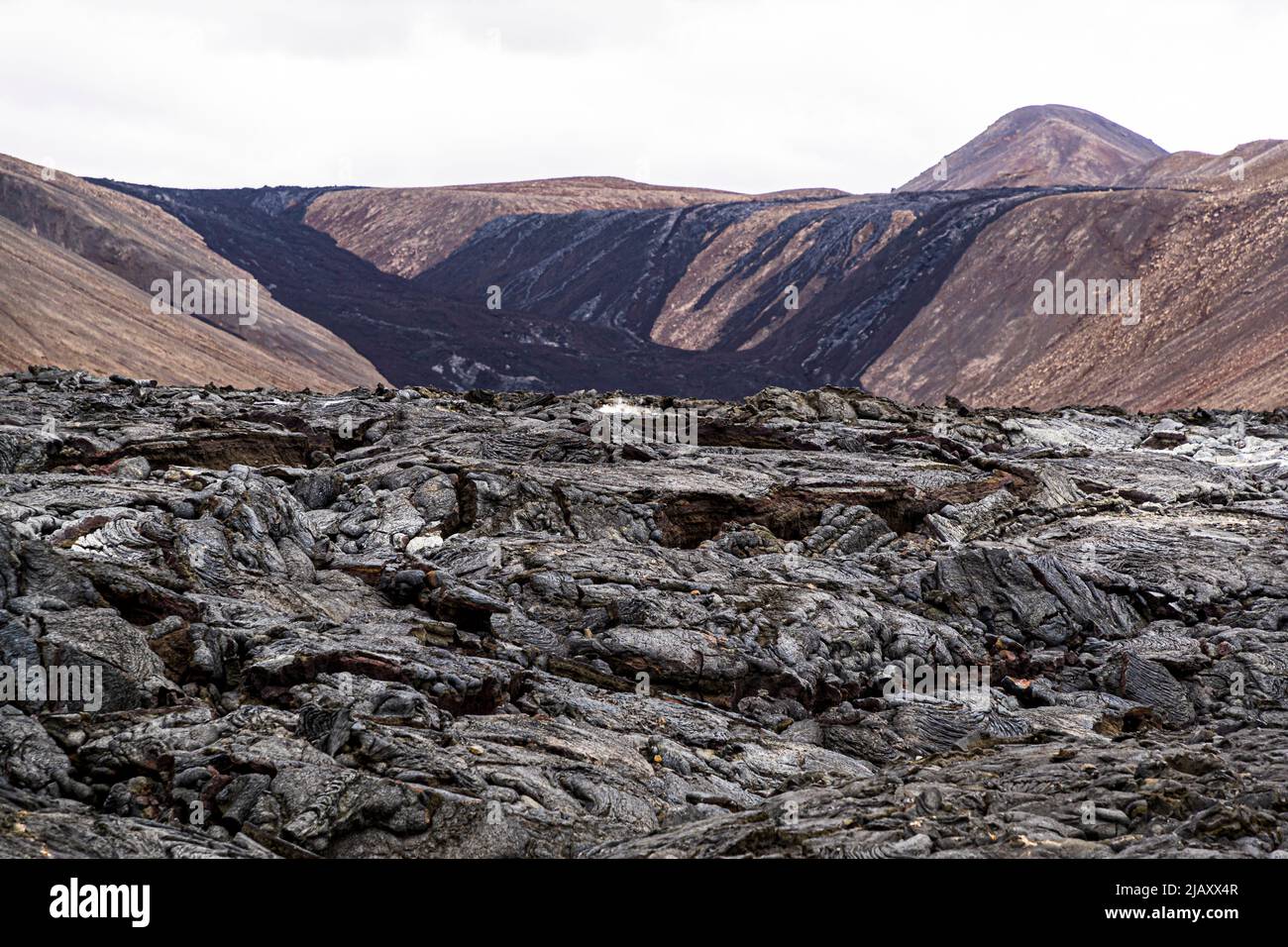 The Geldingadalir volcano south of Reykjavik in Iceland erupted in 2021 ...