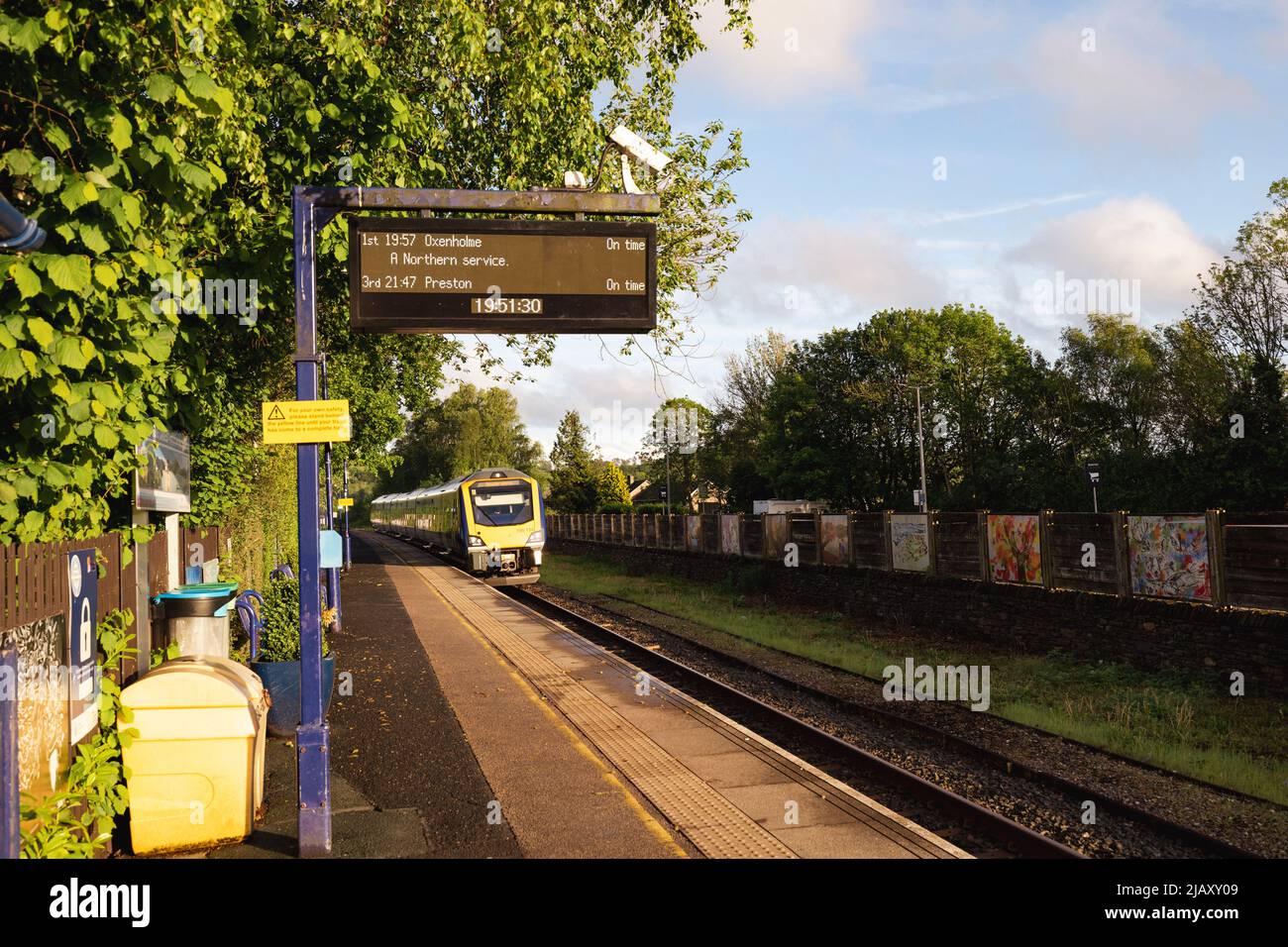 Train arriving at Windermere railway station Cumbria UK Lake District ...