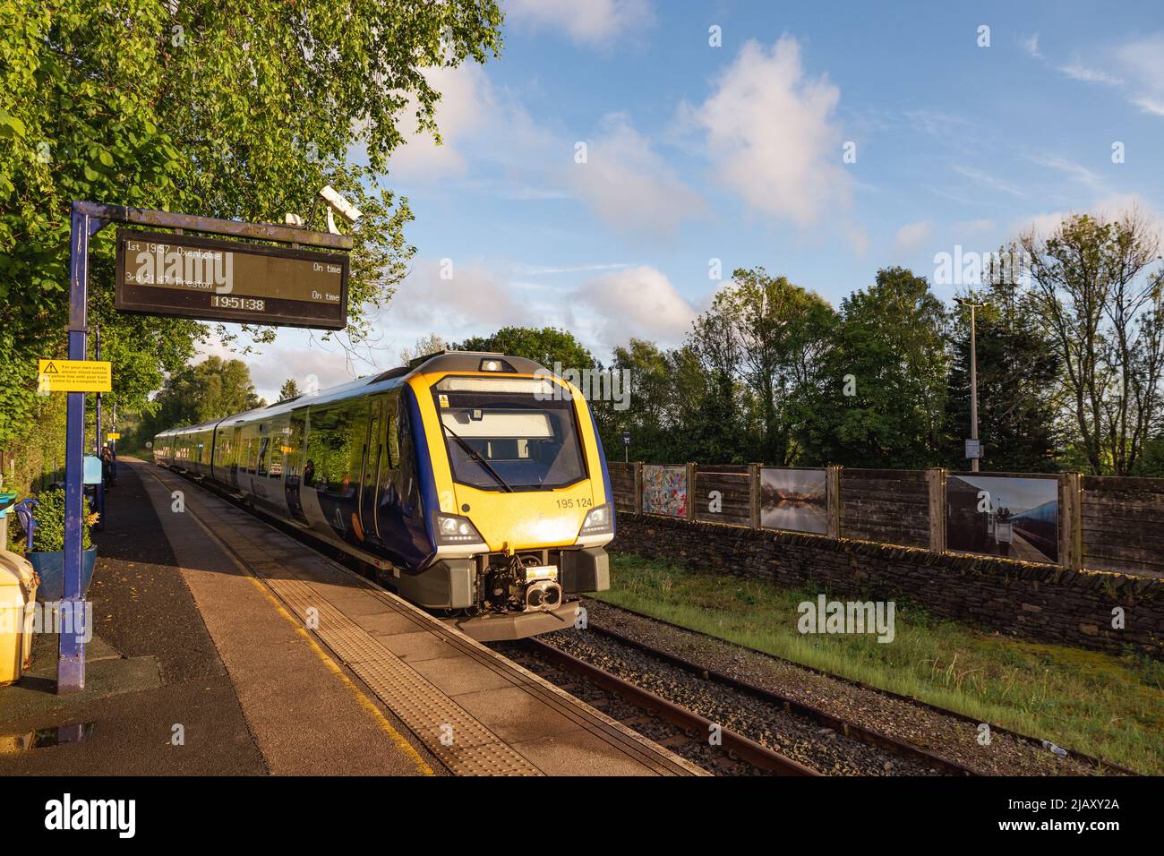 Train arriving at Windermere railway station Cumbria UK Lake District ...