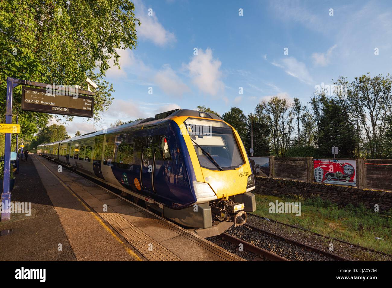 Train arriving at Windermere railway station Cumbria UK Lake District ...