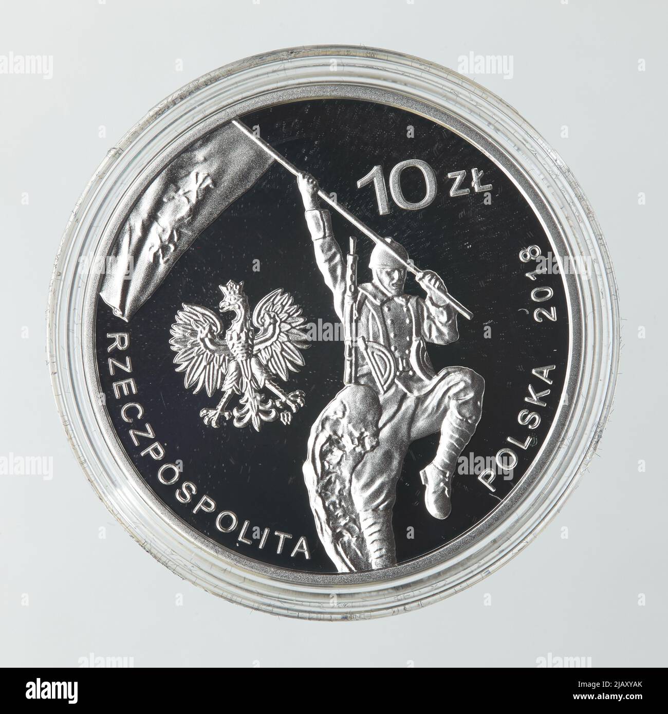 Polish Republic, 10 zlotys, Warsaw; 2018 100th anniversary of the ...