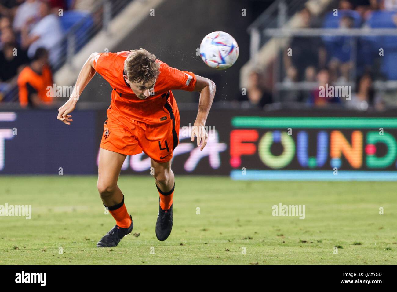 NETANYA, ISRAEL - JUNE 1: Dean Huijsen of the Netherlands U17 during ...