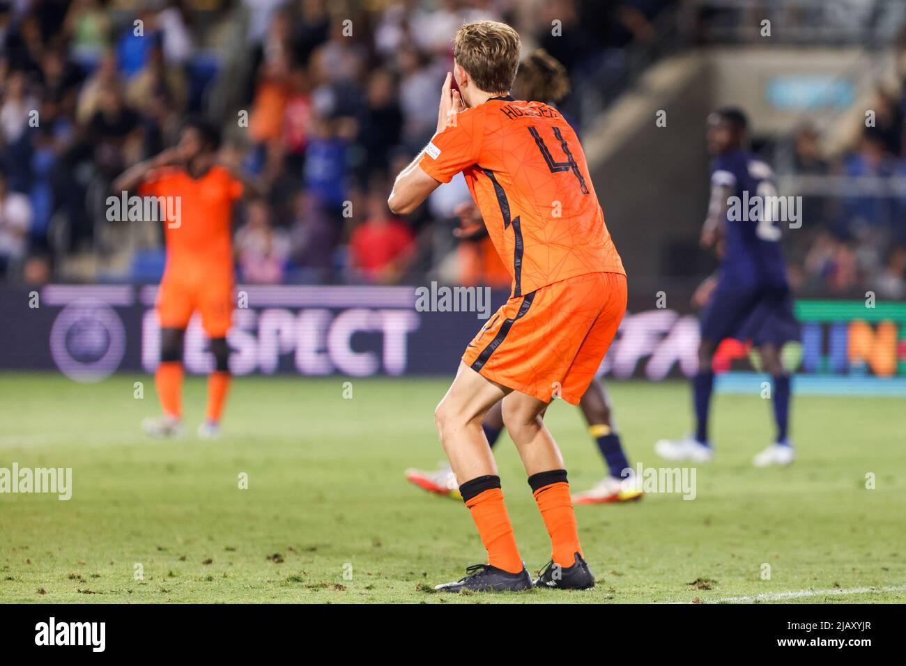NETANYA, ISRAEL - JUNE 1: Dean Huijsen of the Netherlands U17 ...