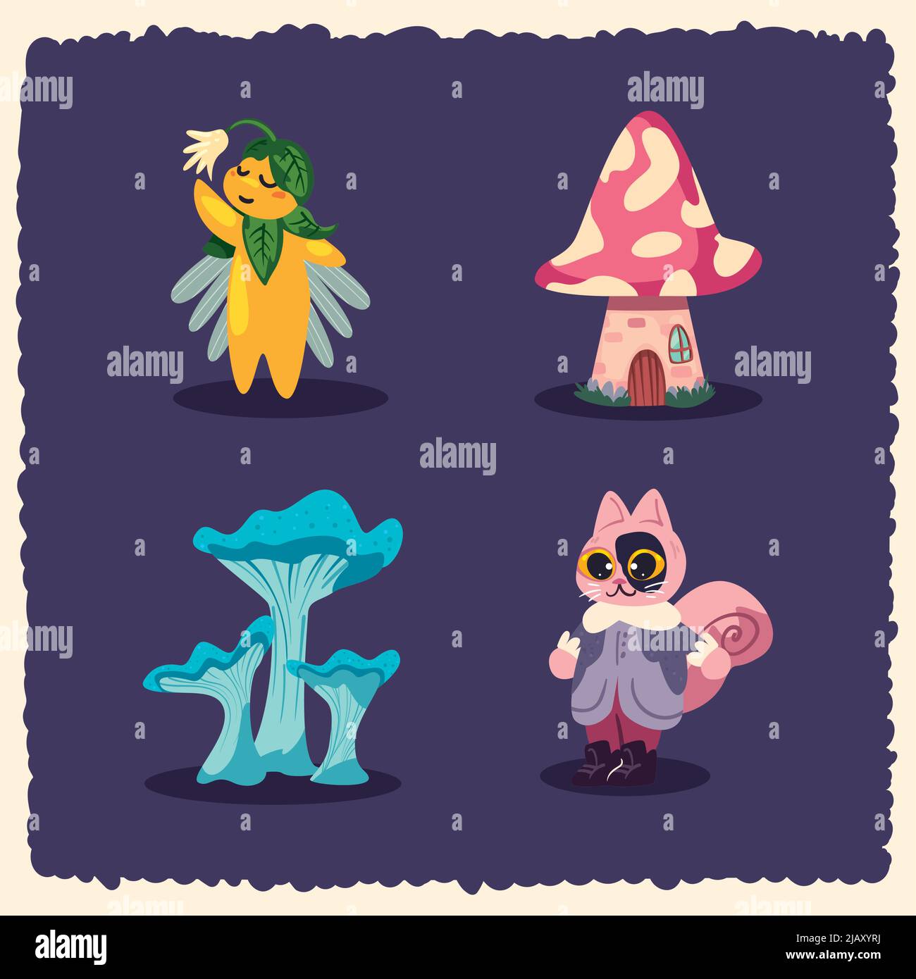 four fantasy illustrations Stock Vector Image & Art - Alamy