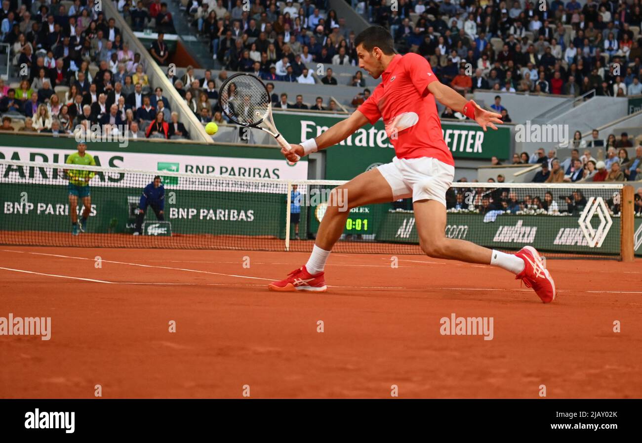 Novak Djokovic during French Open Tennis at Roland Garros stadium on ...