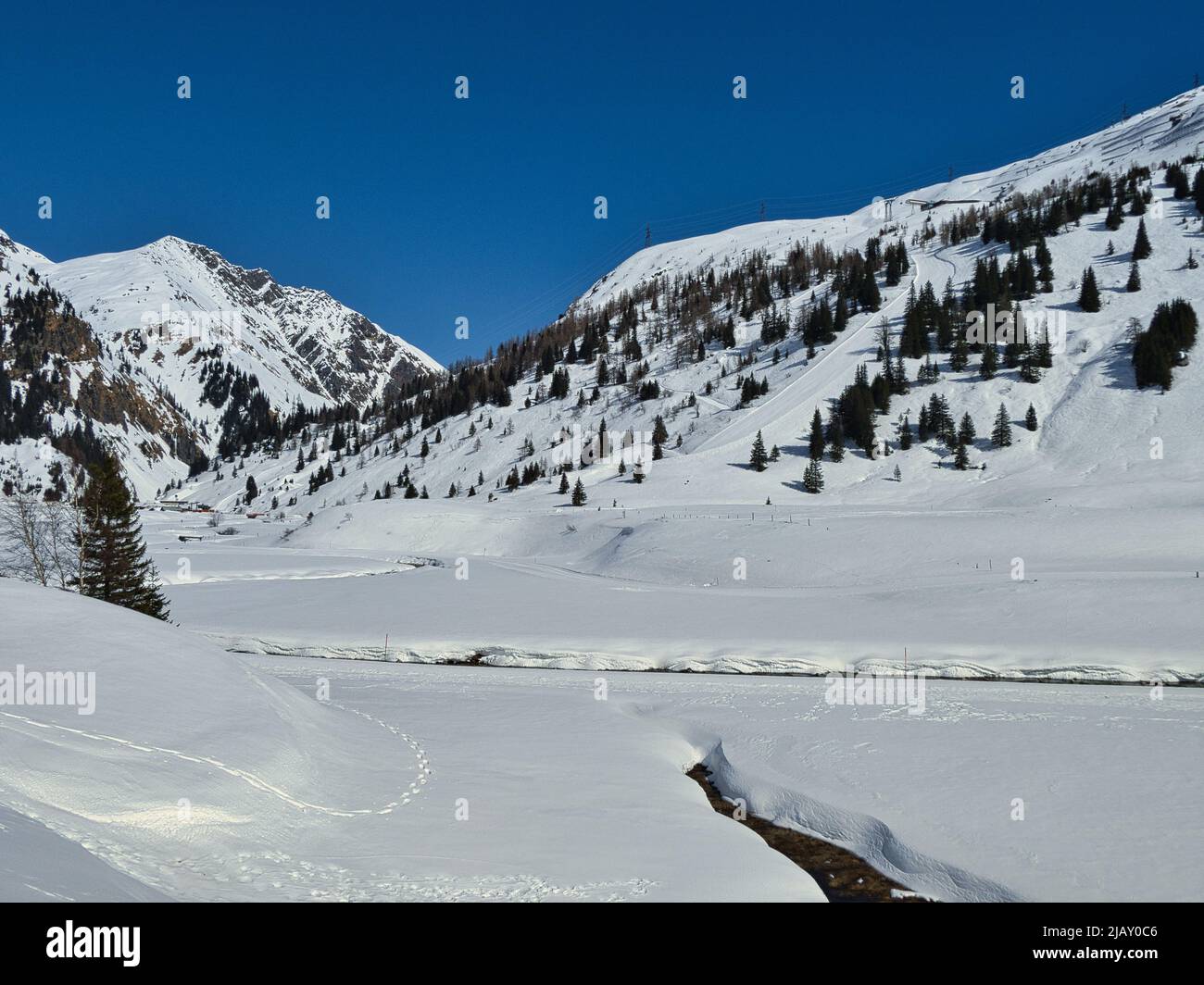 Winter in the mountains of the Hohe Tauern in the Gastein Valley Stock ...