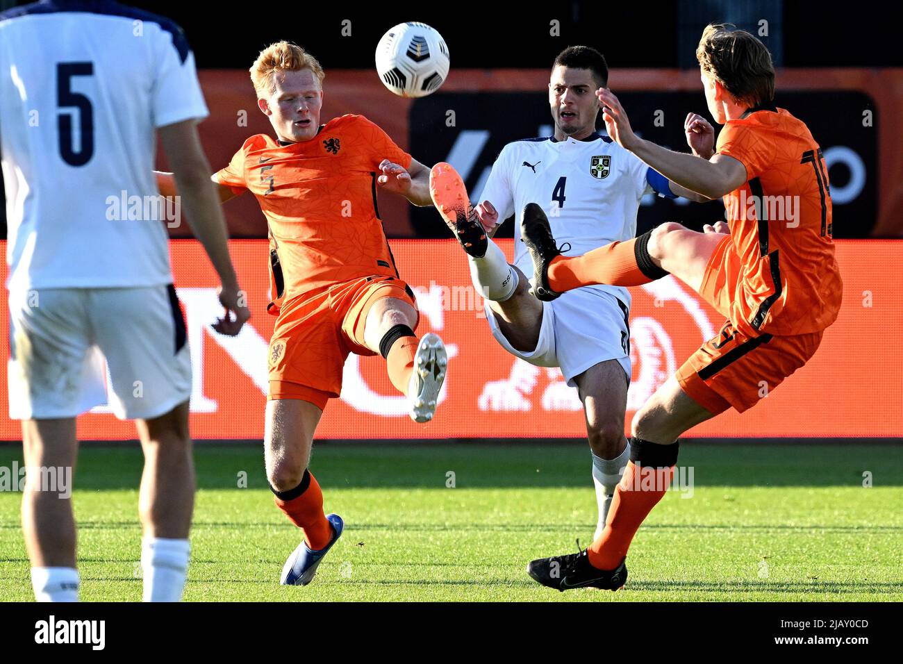 ALMERE - (lr) Julius Dirksen of Netherlands U19, Nikola Petkovic of ...