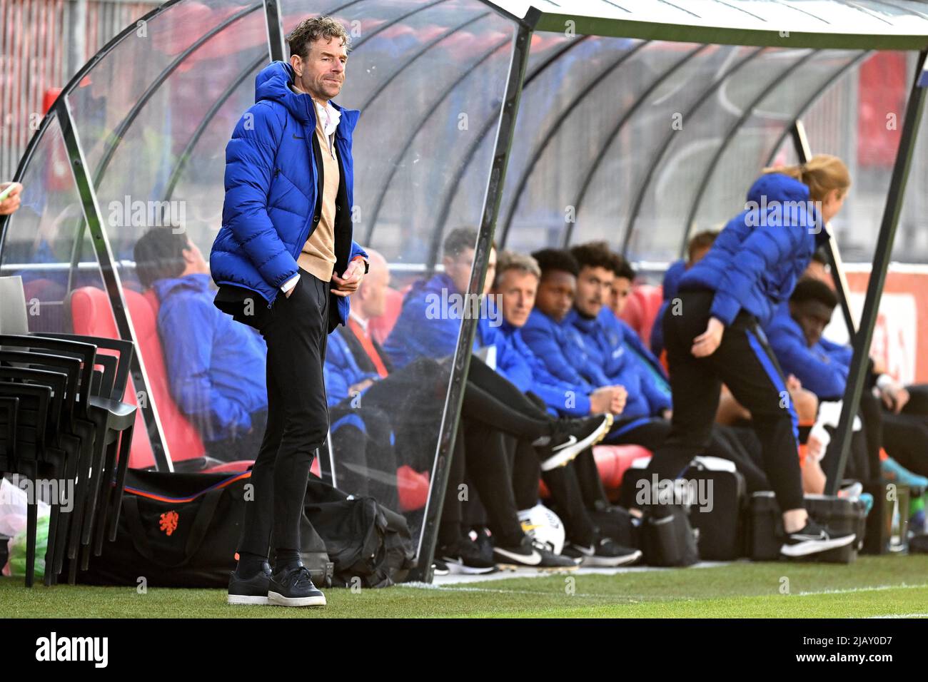 ALMERE - Netherlands U19 trainer coach Bert Konterman during the UEFA ...