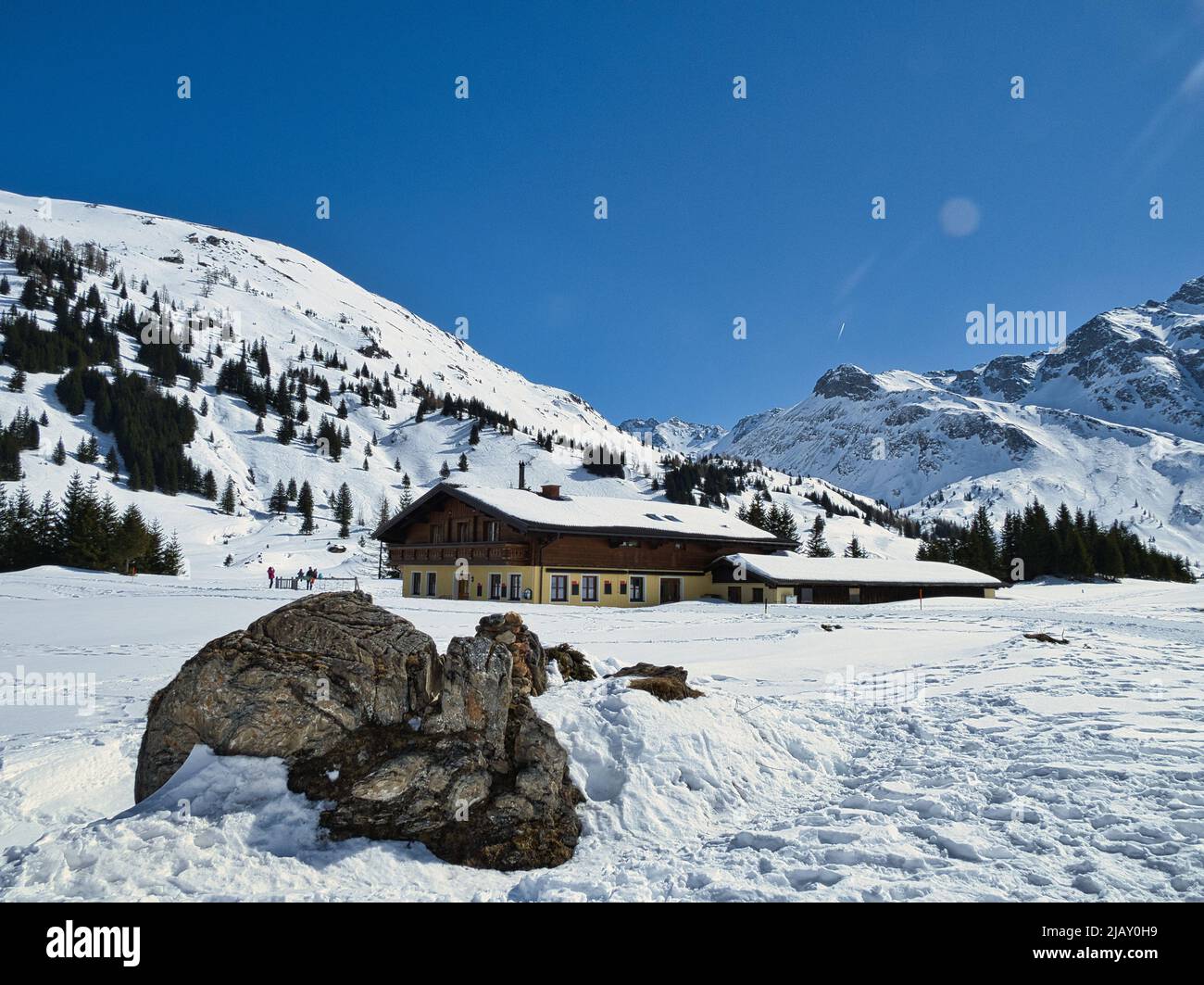 Winter in the mountains of the Hohe Tauern in the Gastein Valley Stock ...