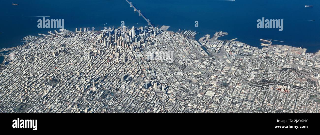 Aerial view of San Francisco on the Bay, California - USA Stock Photo ...