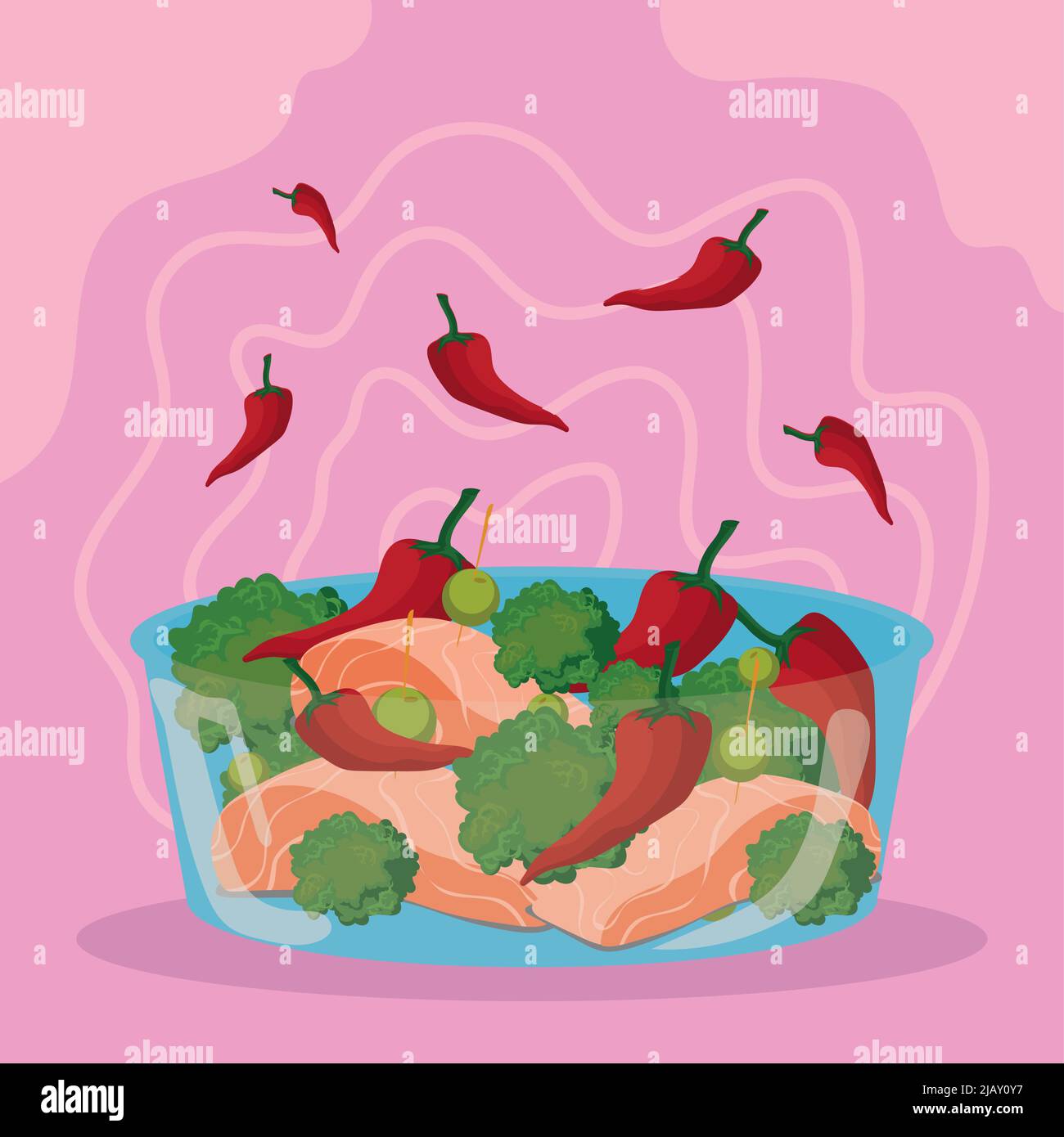 Bowl green broccoli Stock Vector Images - Alamy