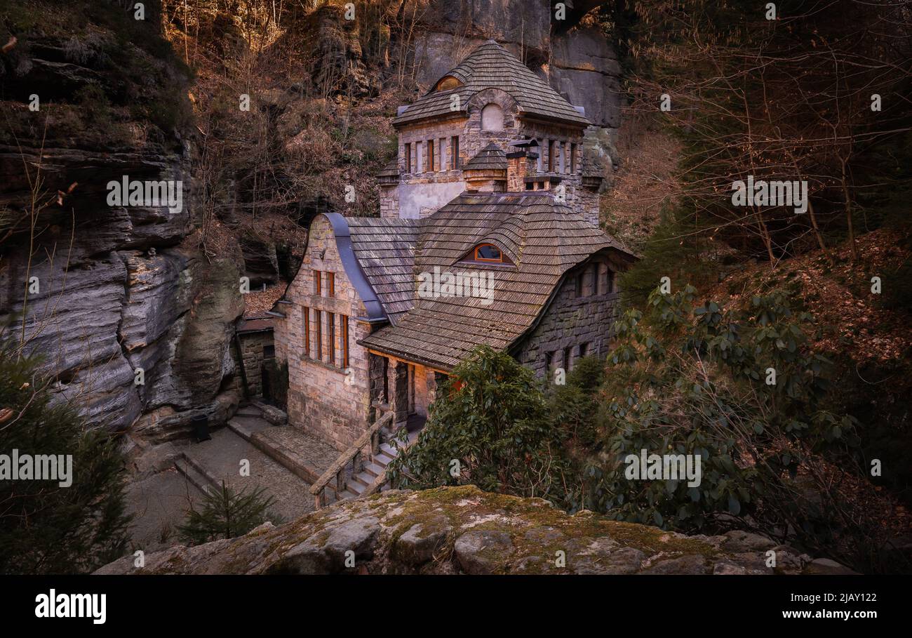 Epic old gasworks building hidden in the forest with amazing moody ...