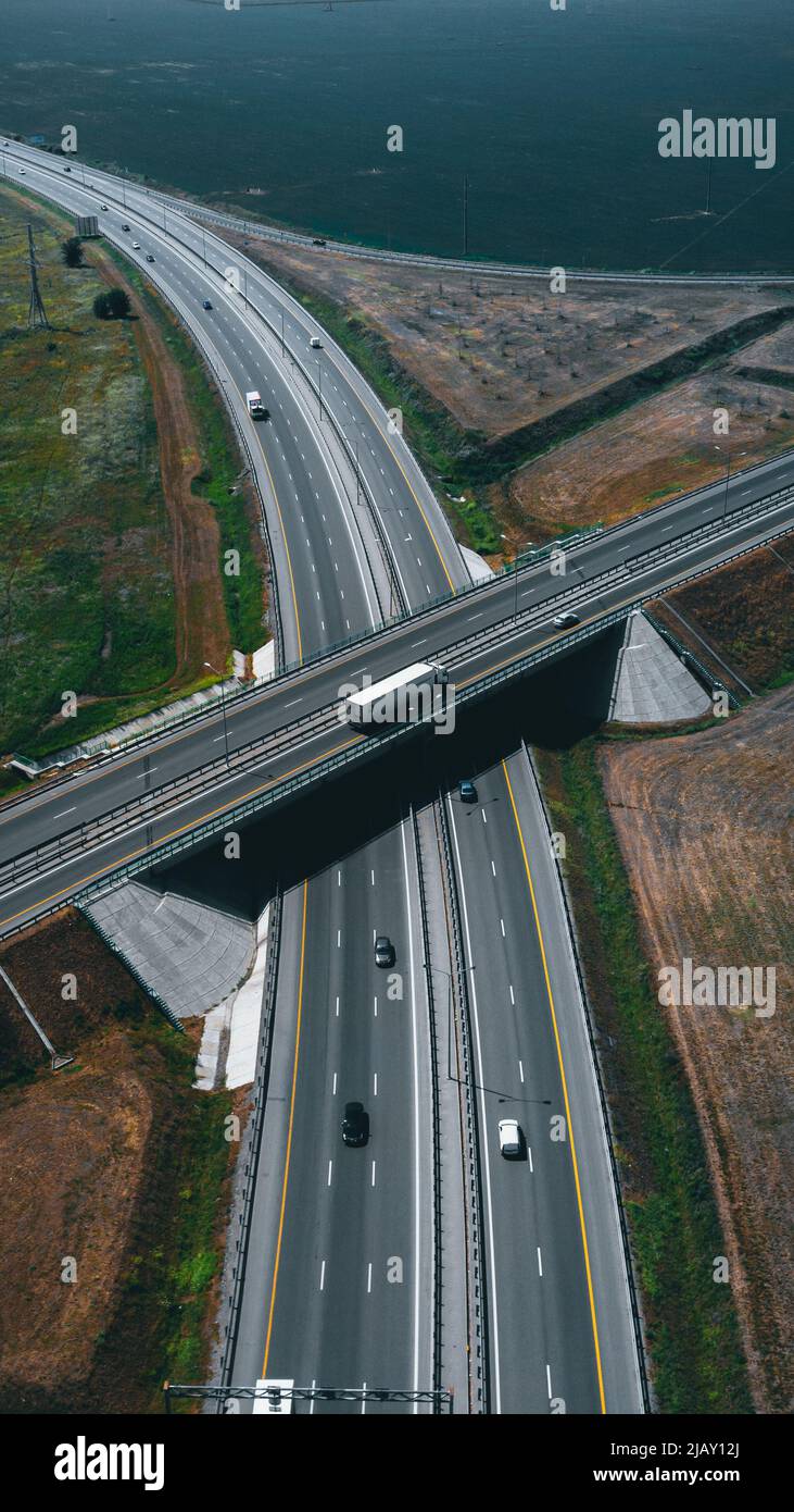 Modern road junction hi-res stock photography and images - Alamy