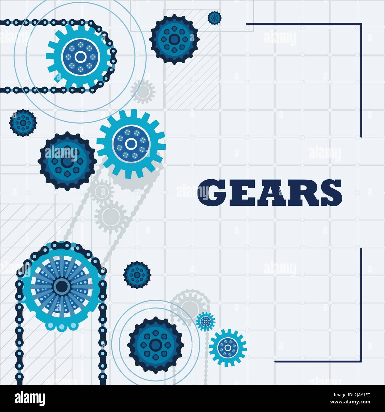 blue gears poster Stock Vector Image & Art - Alamy