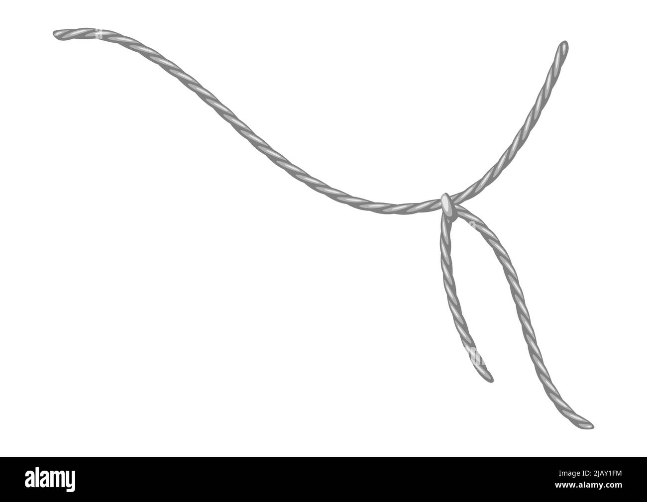 Illustration Of Rope. Simple String For Decoration. Stylized Object For 