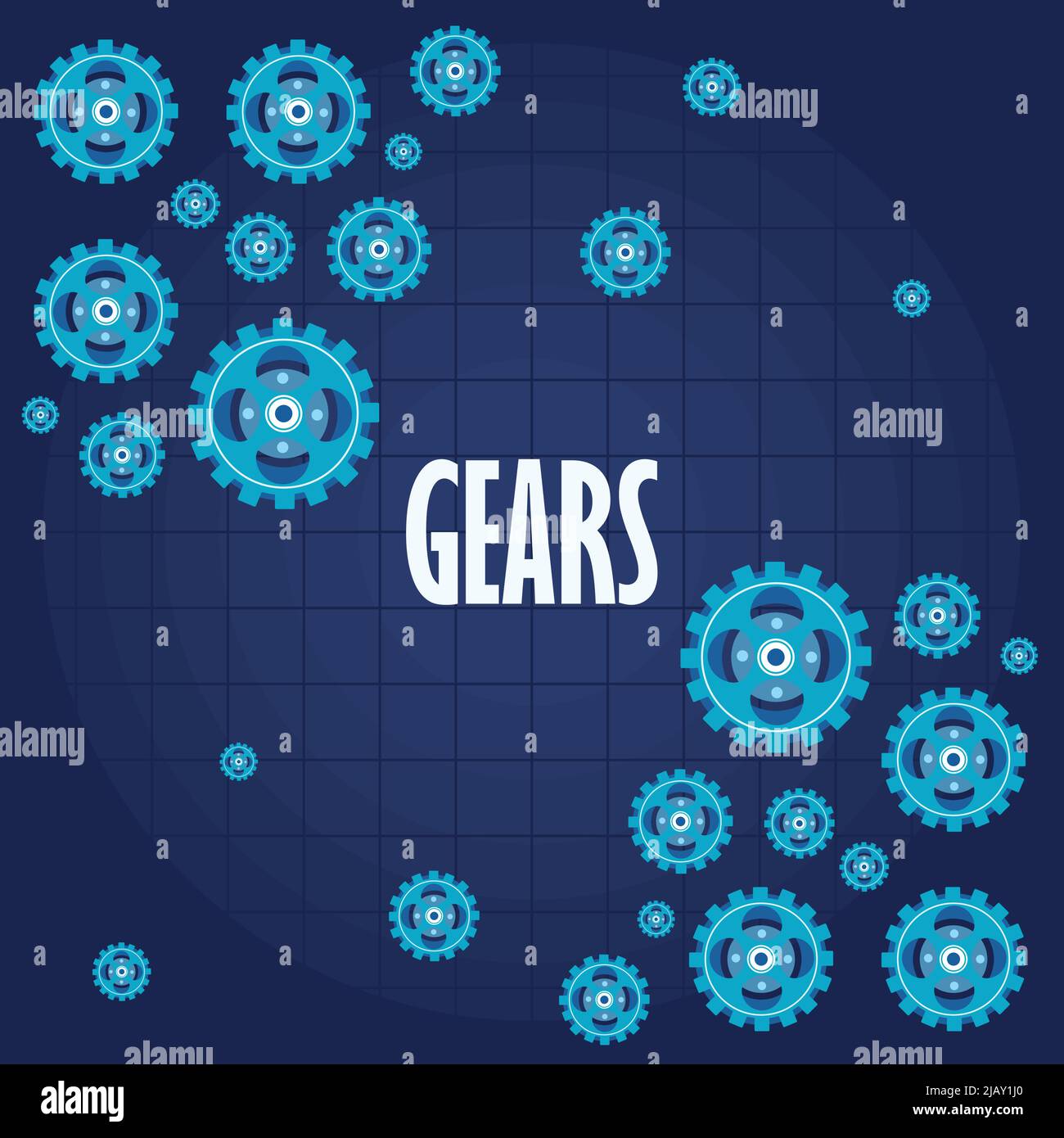 blue gears card Stock Vector Image & Art - Alamy