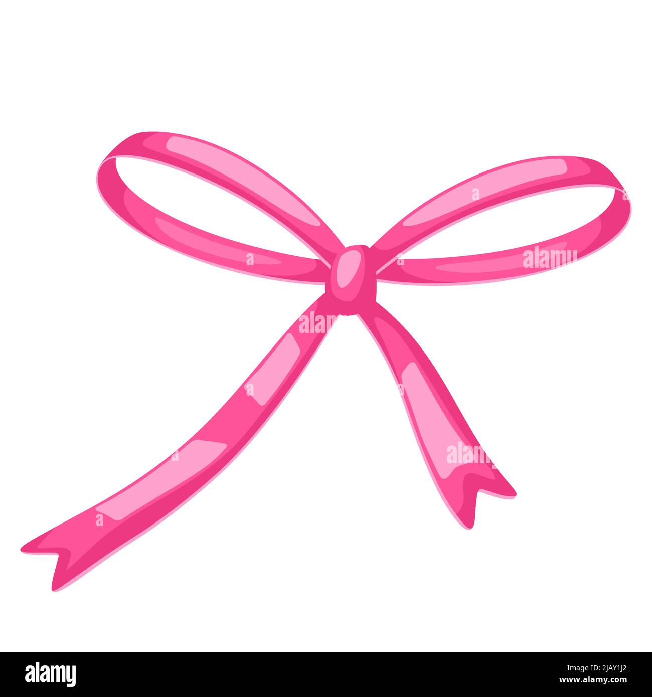 Illustration of bow. Simple ribbon for decoration. Stylized object for ...