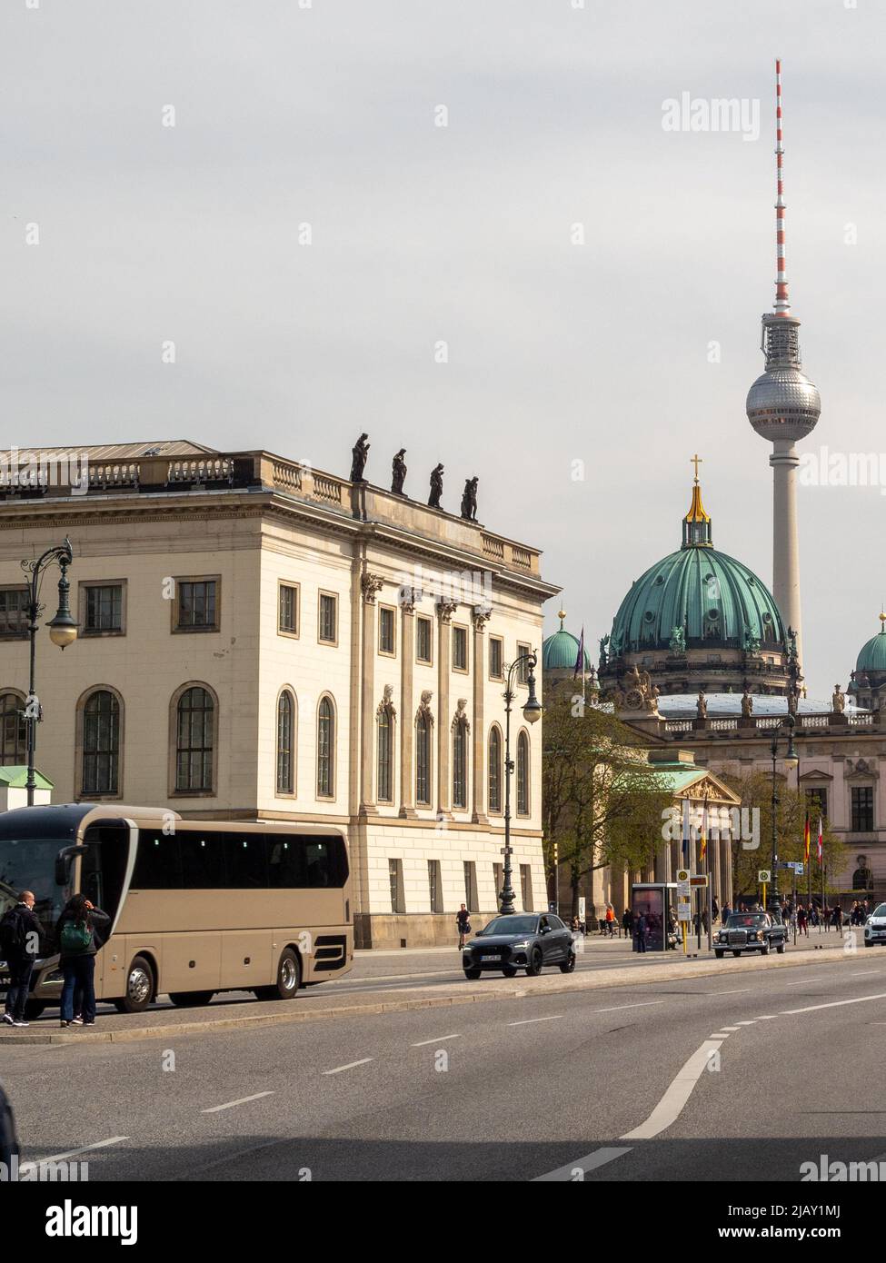 Germany, Berlin, view of the Berlin Cathedral and the TV tower Stock ...