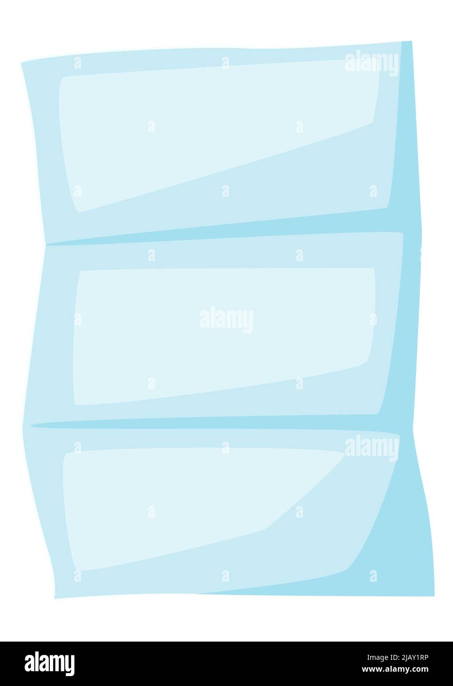 Illustration of folded paper. Office supply, accessory for school and ...