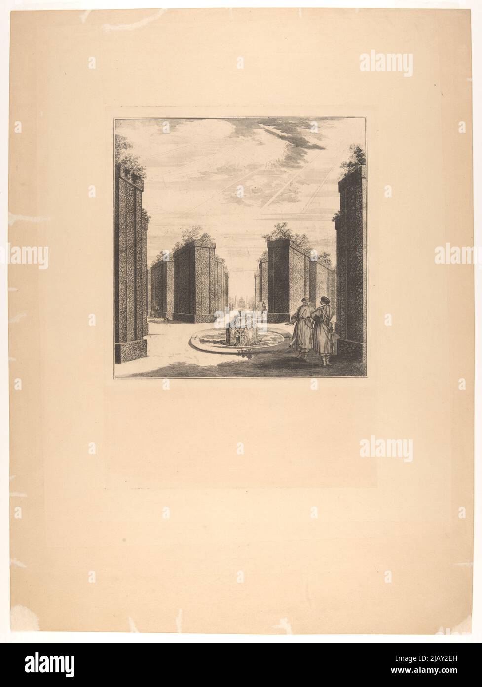 Białystok residence of Branicki a garden office with a fountain Rentz ...