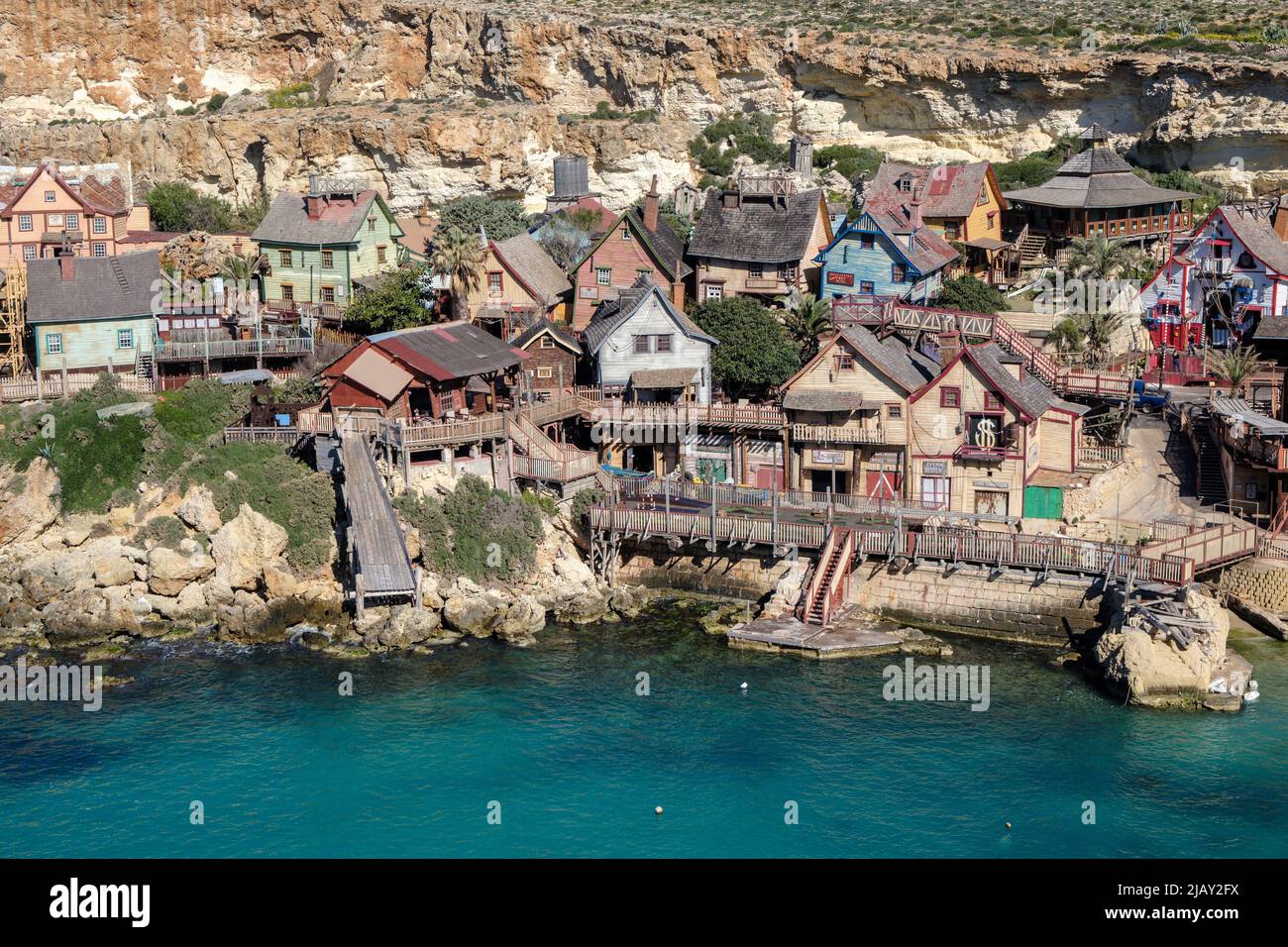 The Popeye Village theme park, Malta Stock Photo - Alamy