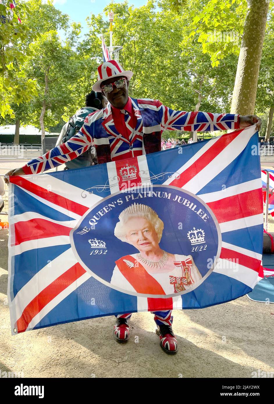 Joseph Afrane, 58, on The Mall, central London, is originally from ...