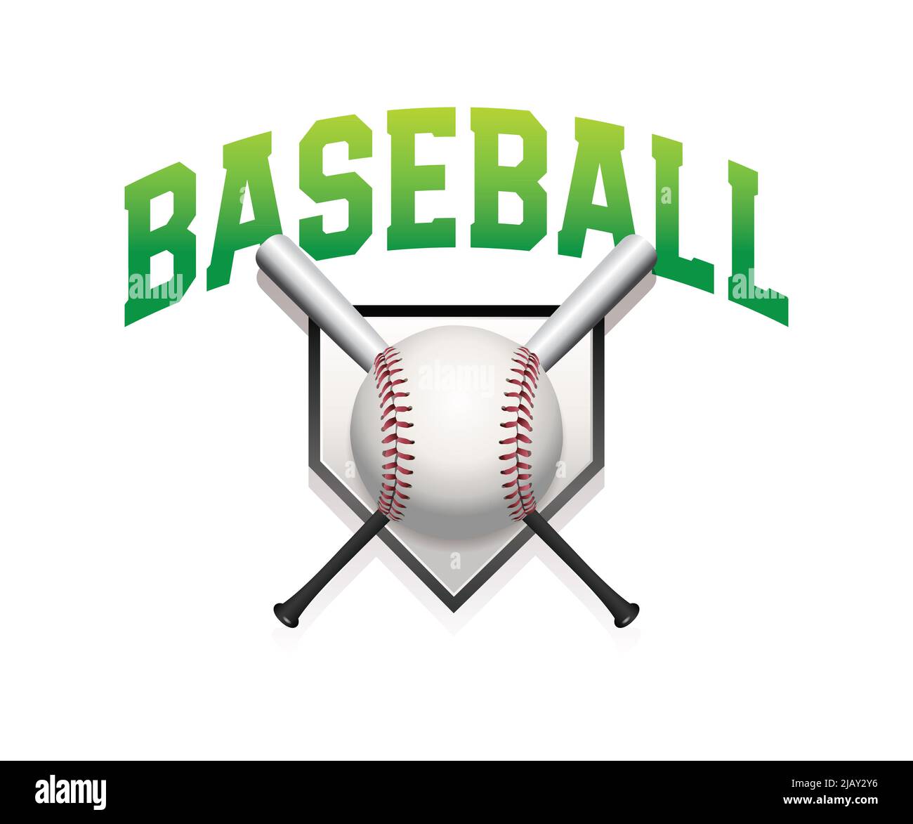 The word BASEBALL illustrated with a bat, ball, and base. Vector EPS ...