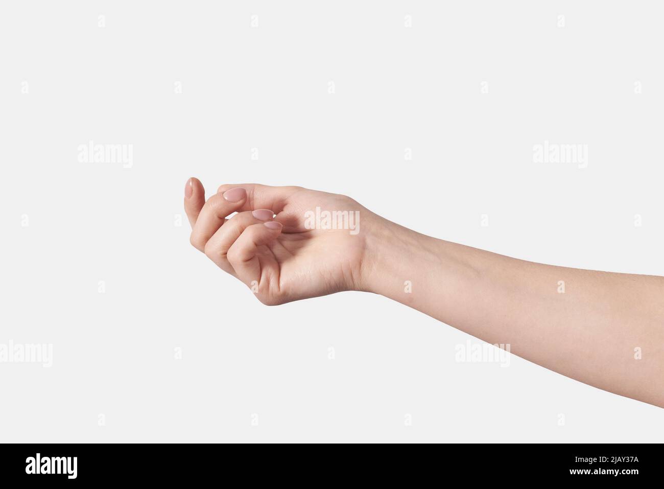 Female hand soft grab isolated on white Stock Photo - Alamy