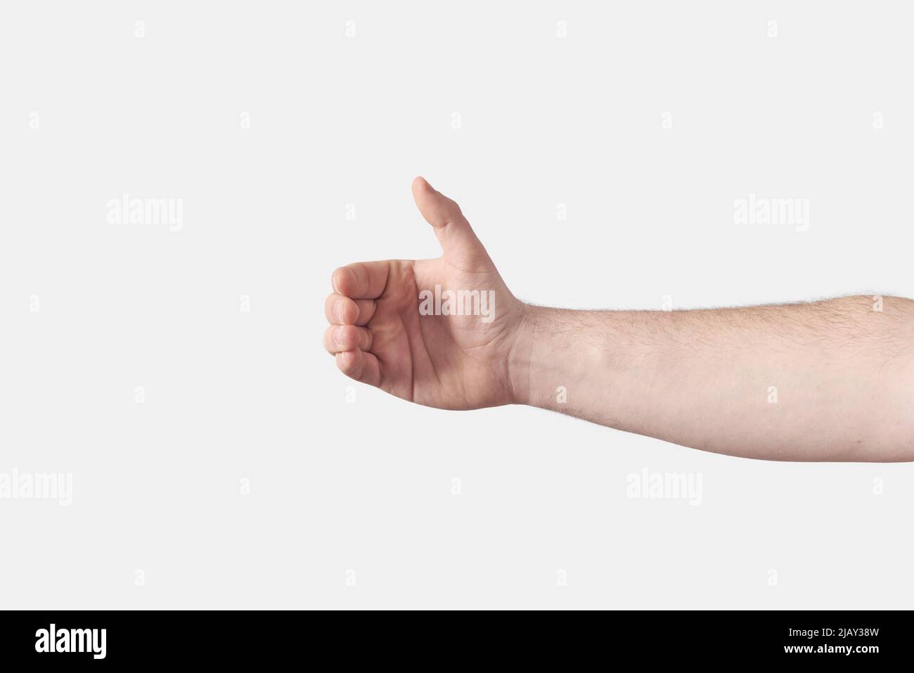 Man hand grip isolated on white Stock Photo - Alamy