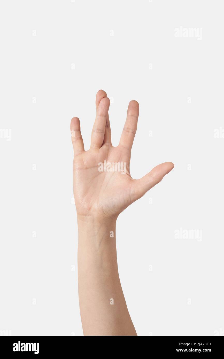 Woman hand with twisted fingers Stock Photo - Alamy