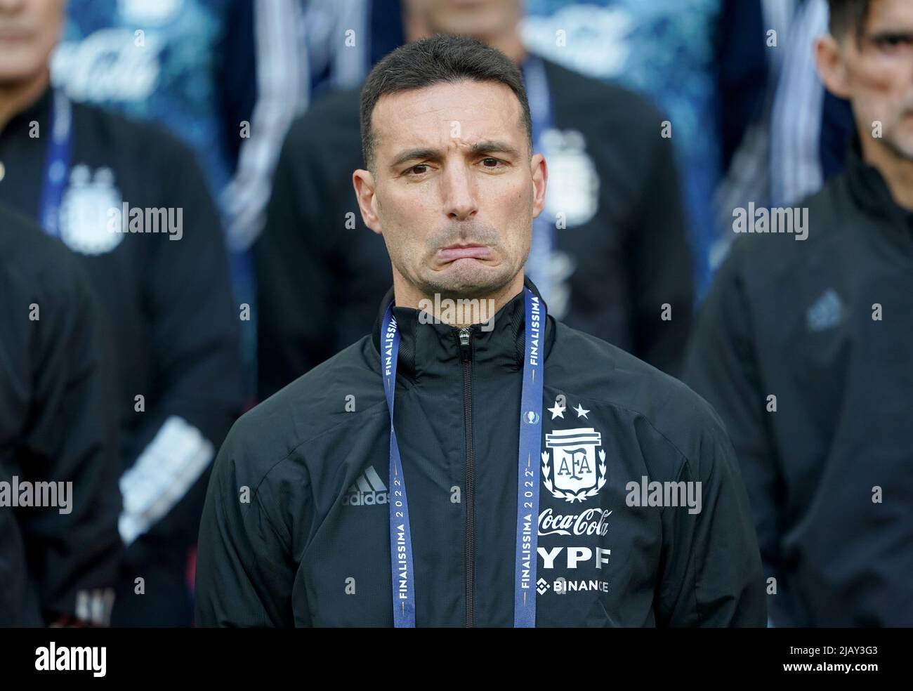 Argentina manager, Lionel Scaloni during the Finalissima 2022 match at ...