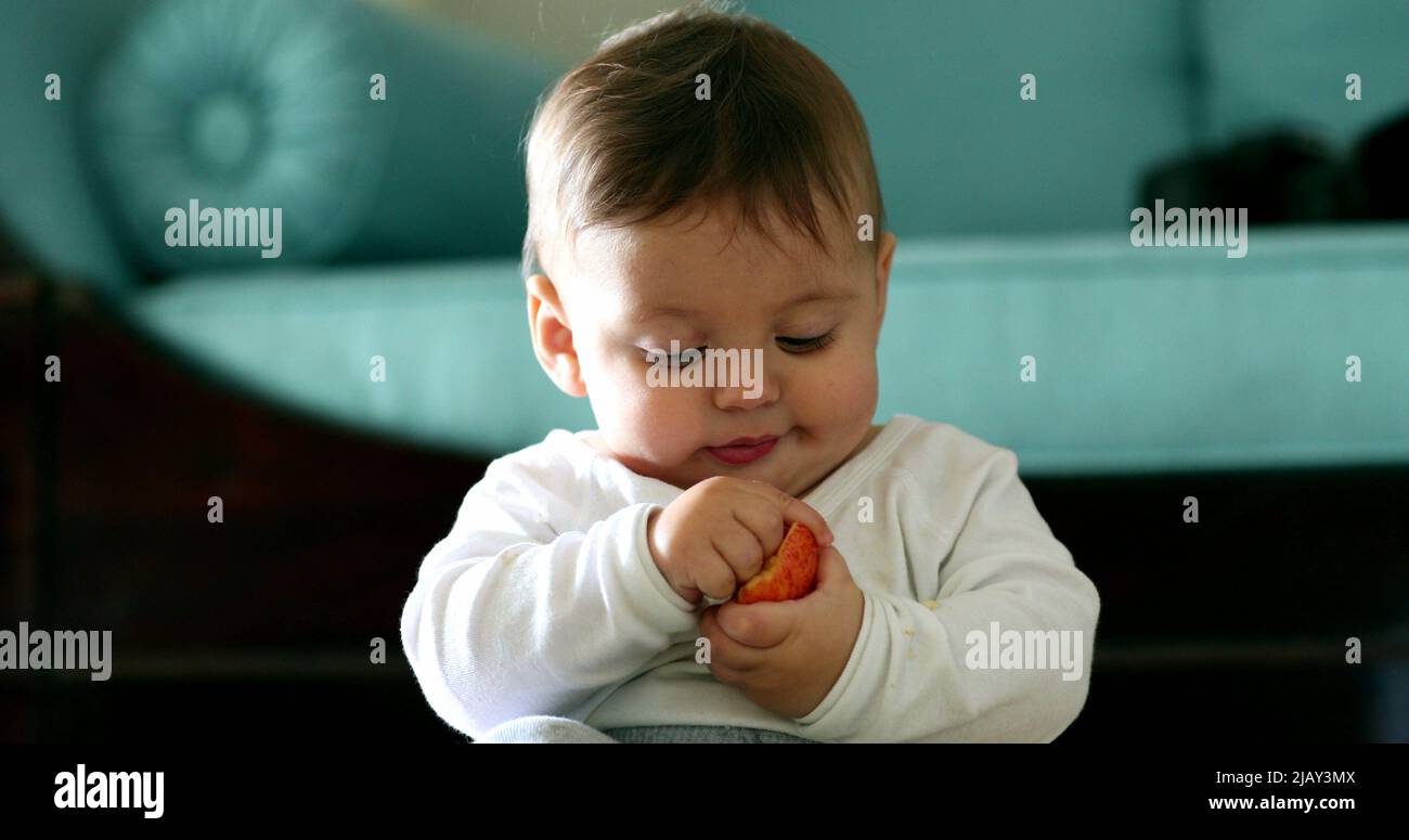 Happy baby clapping hand, joyful infant child toddler boy Stock Photo ...