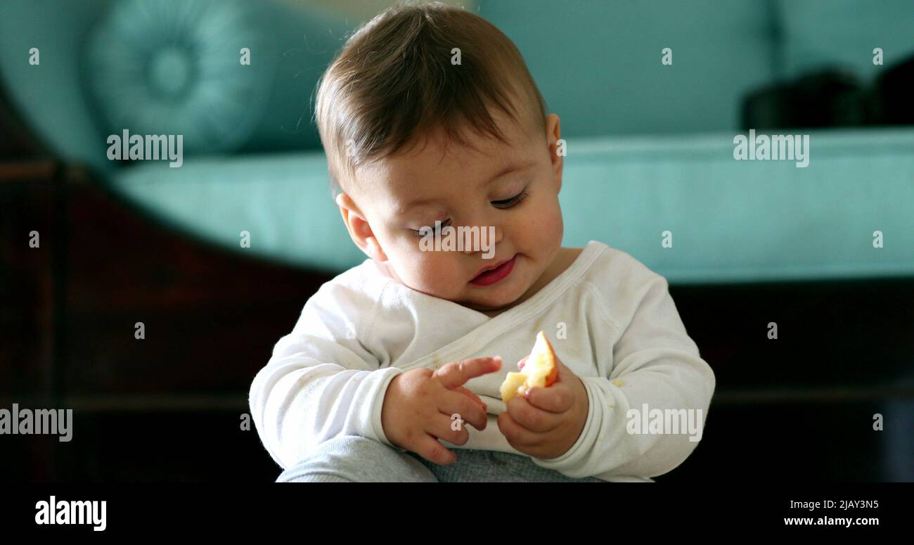 Happy baby clapping hand, joyful infant child toddler boy Stock Photo ...