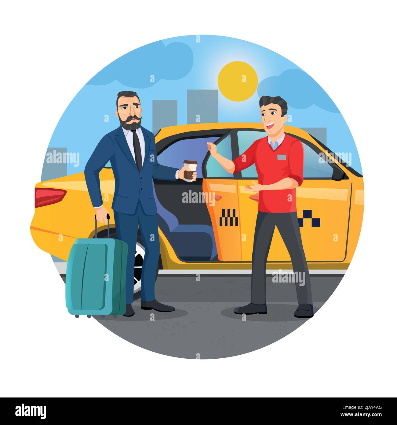 Businessman entering cab Stock Vector Images - Alamy