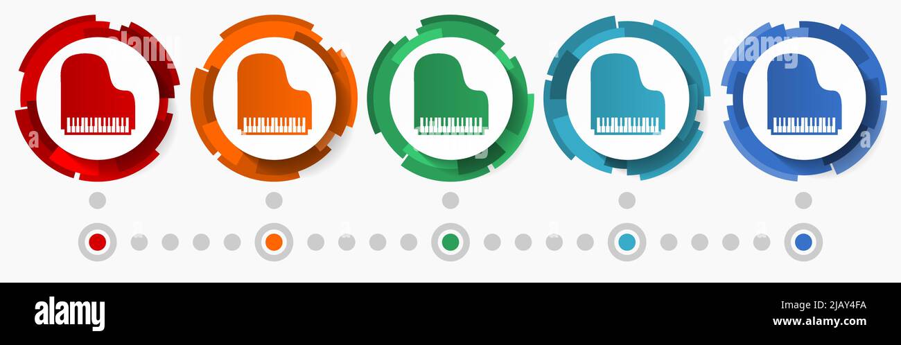 Music, art concept vector icon set, modern design abstract web buttons ...