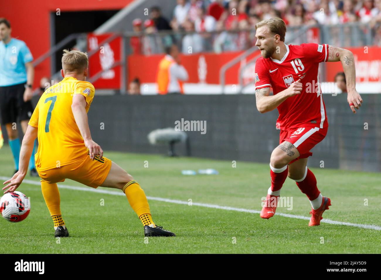 Wroclaw, Poland, June 1st, 2022. UEFA Nations League Group A4 game ...