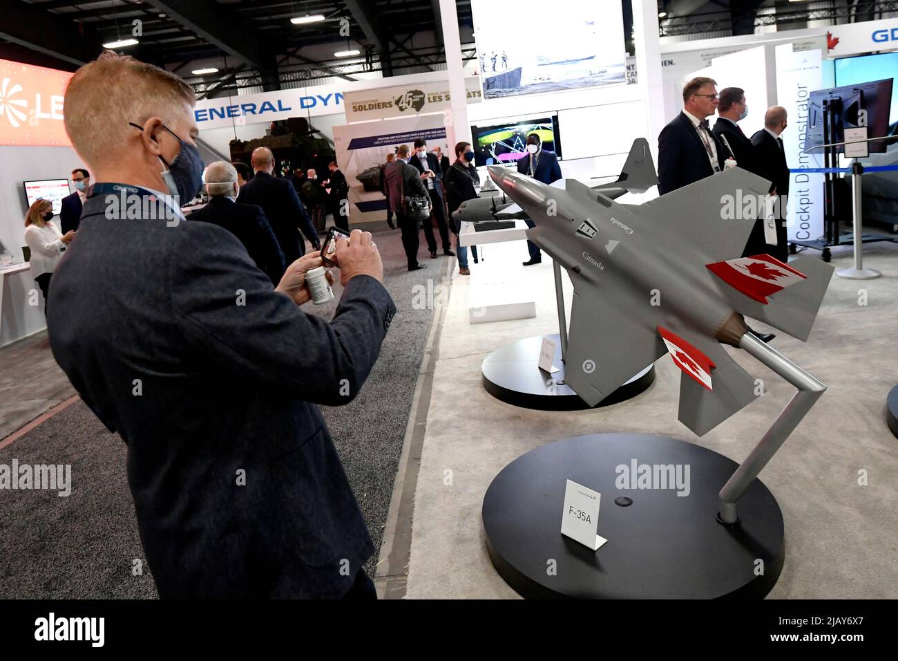 Ottawa, Can. 01st June, 2022. An attendee takes a photo of Lockheed ...