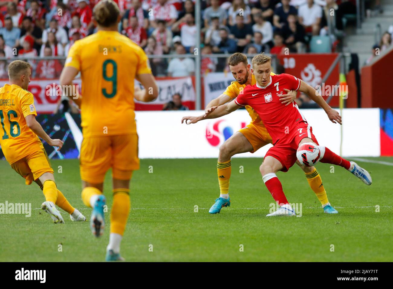Wroclaw, Poland, June 1st, 2022. UEFA Nations League Group A4 game ...