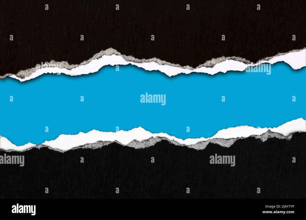 Ripped paper on blue background, space for copy Stock Photo - Alamy