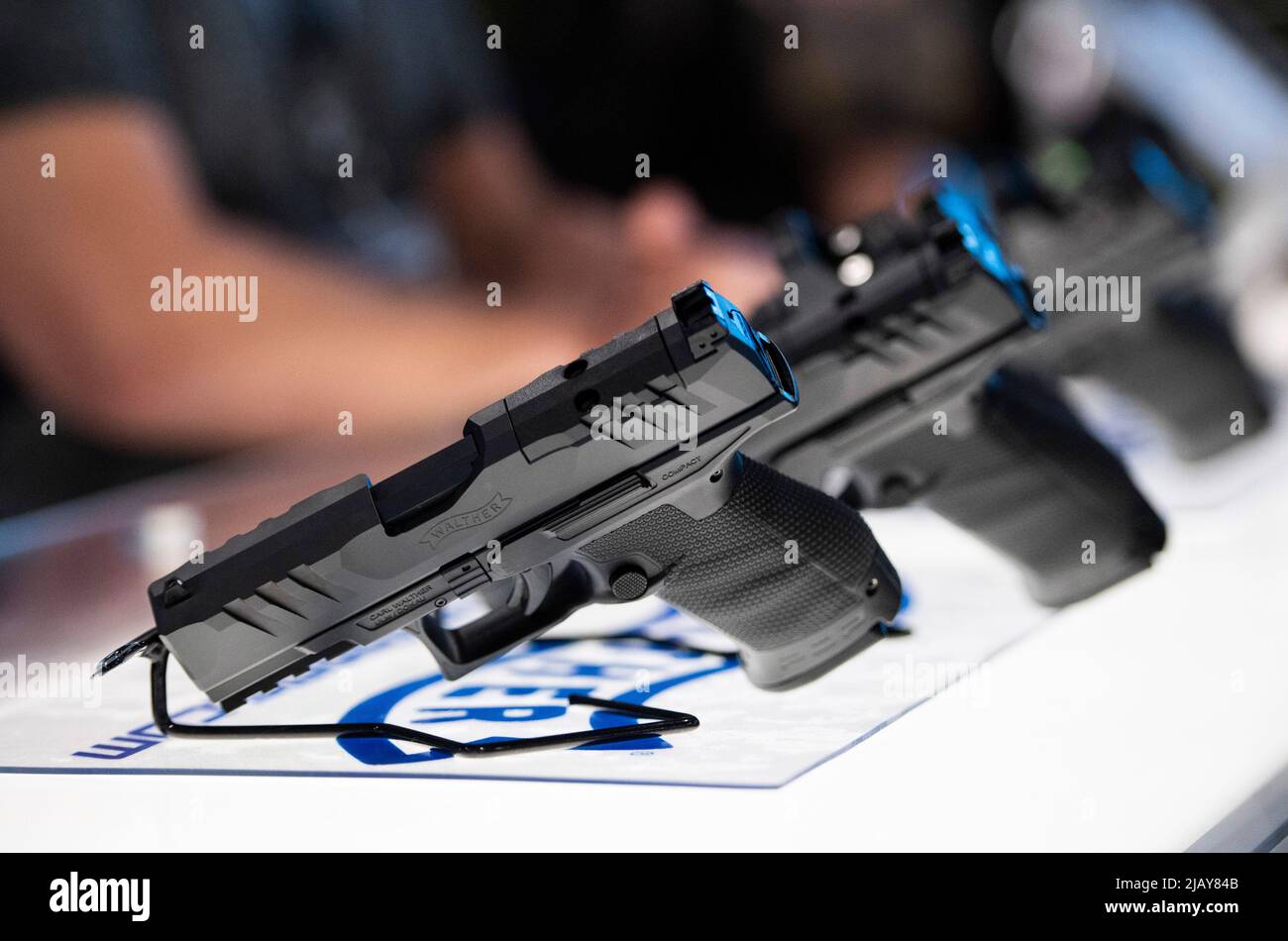 Ottawa, Can. 01st June, 2022. A Walther PDP pistol is seen at the booth ...