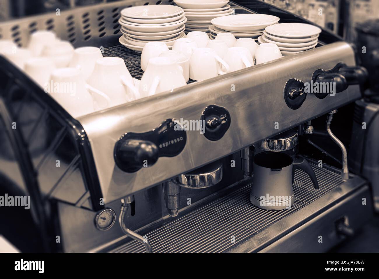 espresso coffee machine with cups Stock Photo - Alamy