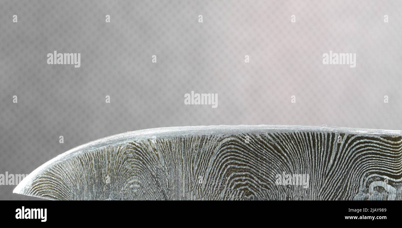 Hand-forged knife made of several layers of steel with an exclusive ...