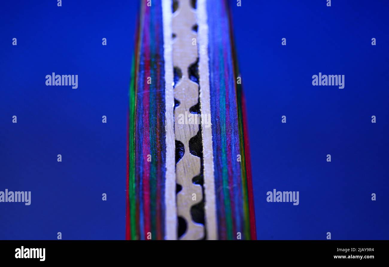 Hand-forged knife made of several layers of steel with an exclusive ...