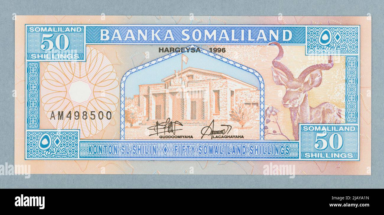 Banknot 50 Shillings, Somaliland Bank, Somaliland, 1996 Stock Photo - Alamy