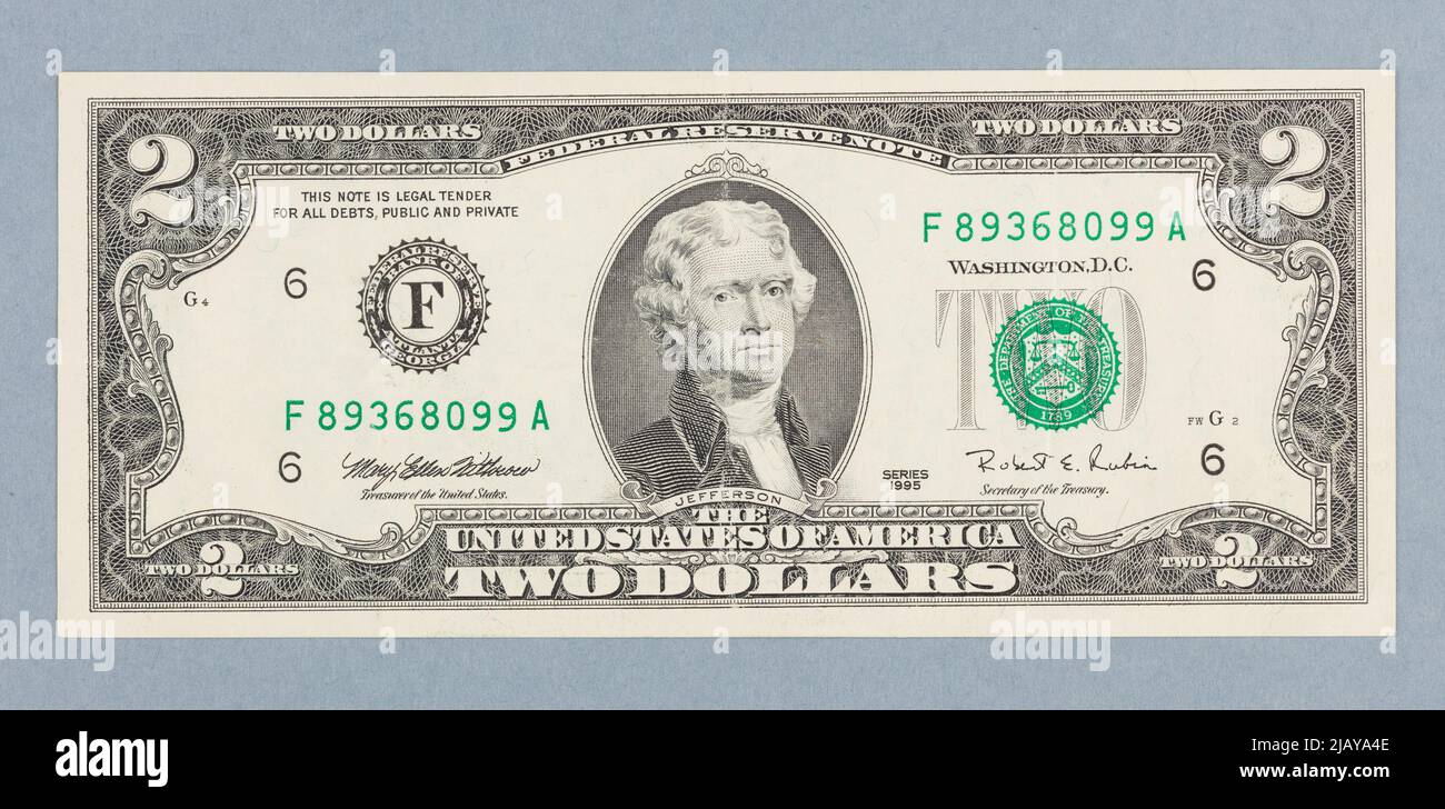 Banking for 2 Dollars, Federal Reserve Note, United States of North ...