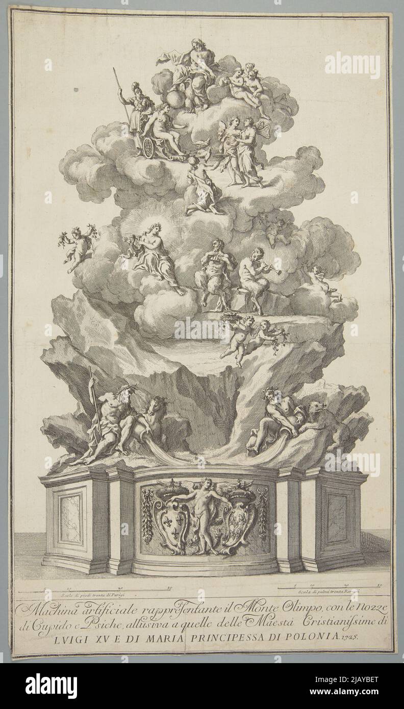 Allegory (allusian) with the representation of the marriage of Cupid ...